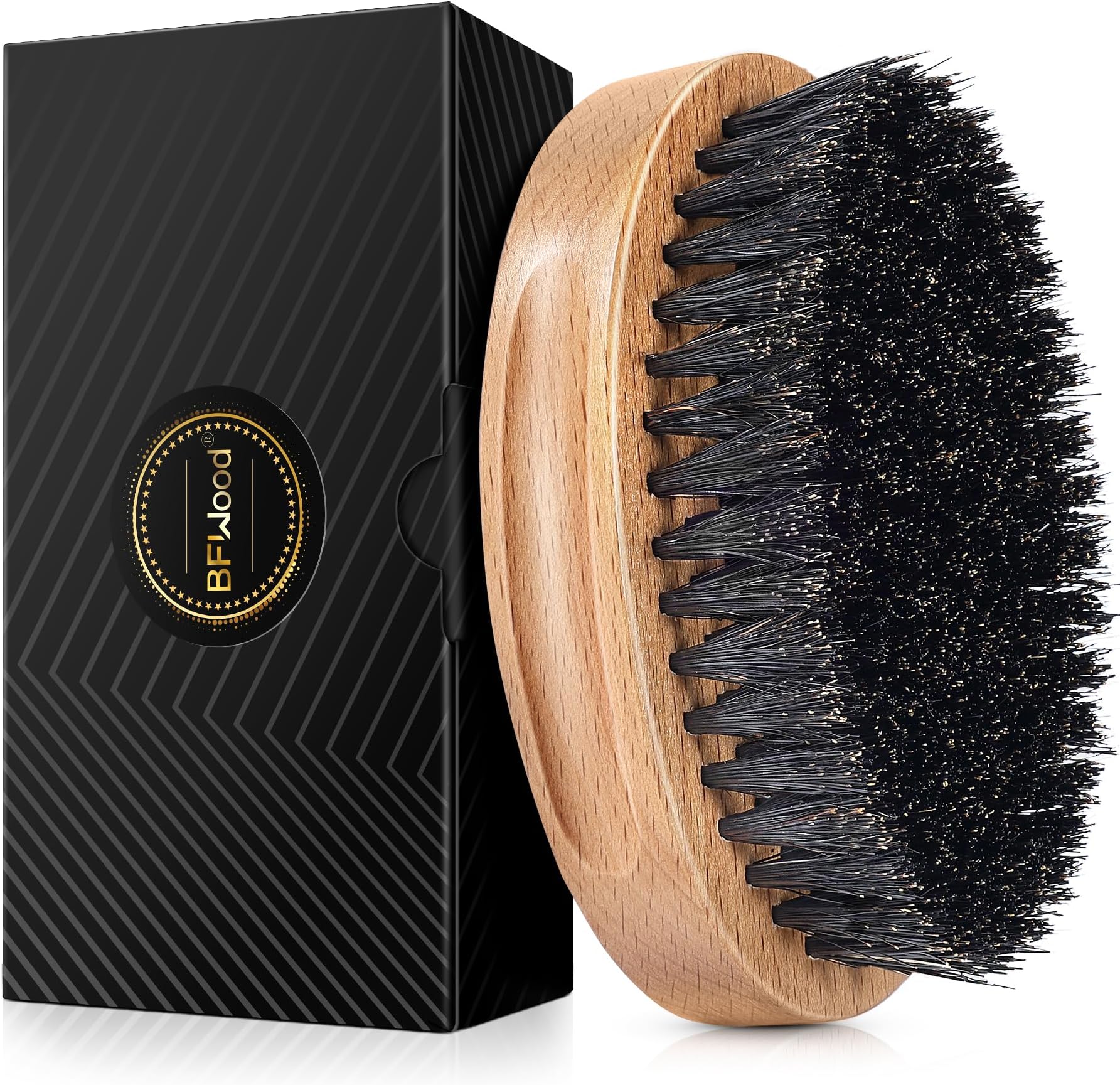 Amazon.com : Menesia Boar Bristle Hair Beard Brush for Men, Small Soft ...