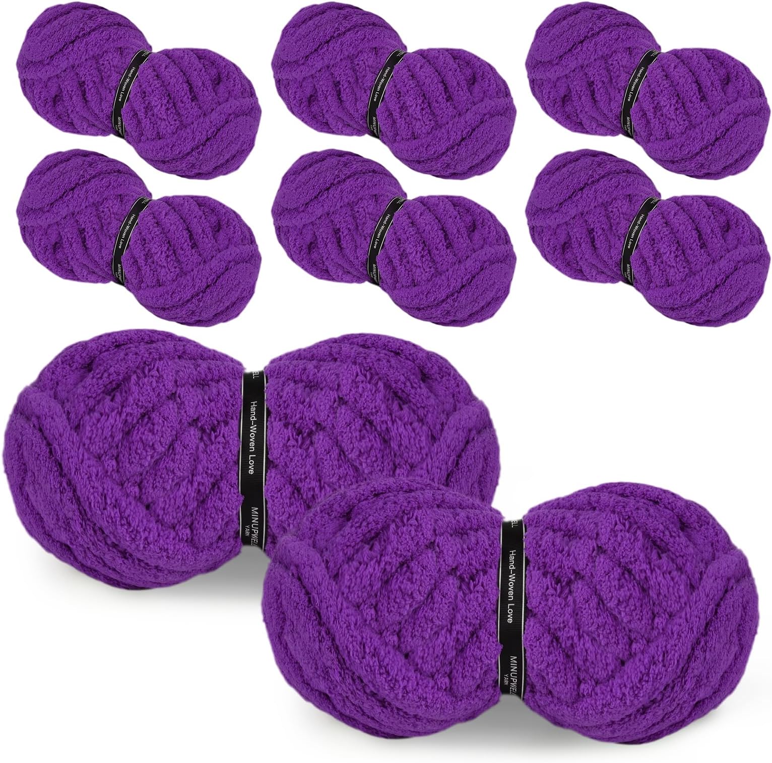 Amazon.com: 8 Pack Chunky Yarn for Hand Knitting - Chunky Chenille ...