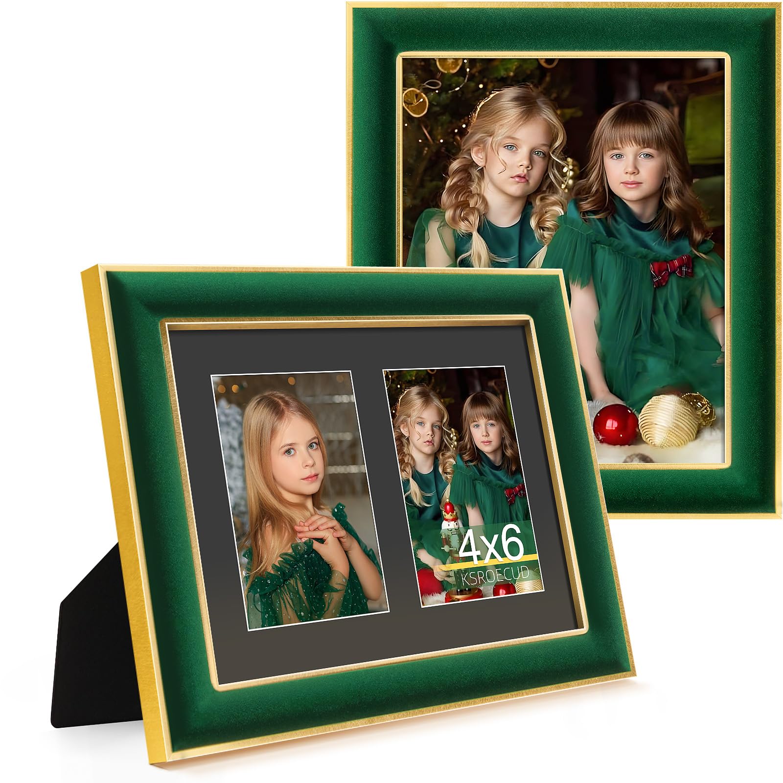 Amazon.com - KSROECUD 8x10 Velvet Picture Frame with 2 Opening 4x6 ...