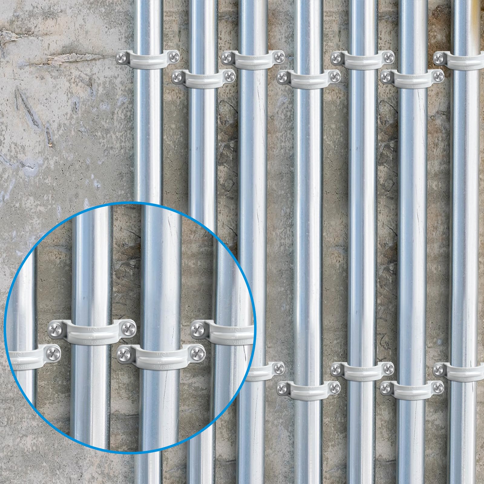 1/2 Pvc Pipe LOUZAGO 12 Pcs 1/2 Inch PVC Pipe Straps, 2 Holes Conduit ...