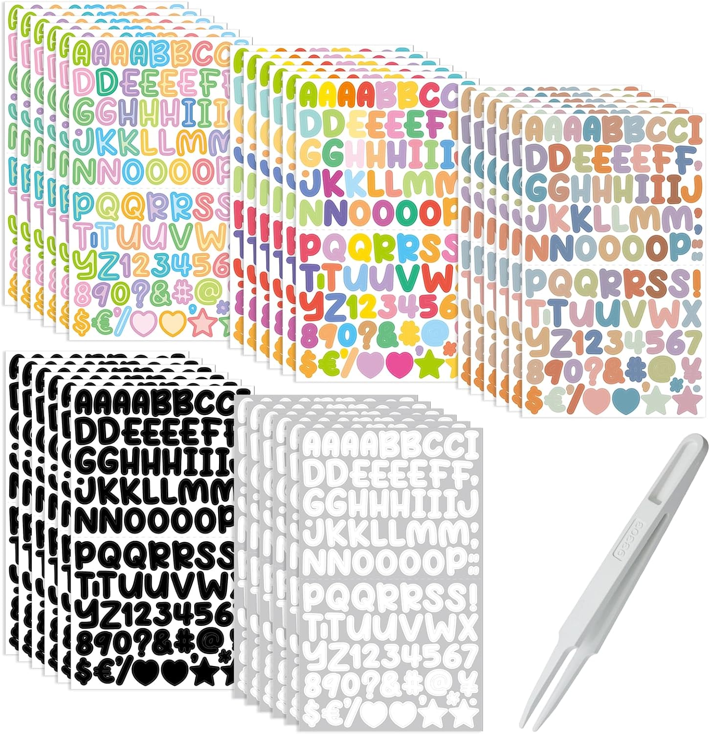30 Sheets Self-Adhesive Letters Stickers Vinyl Adhesive Letters ...