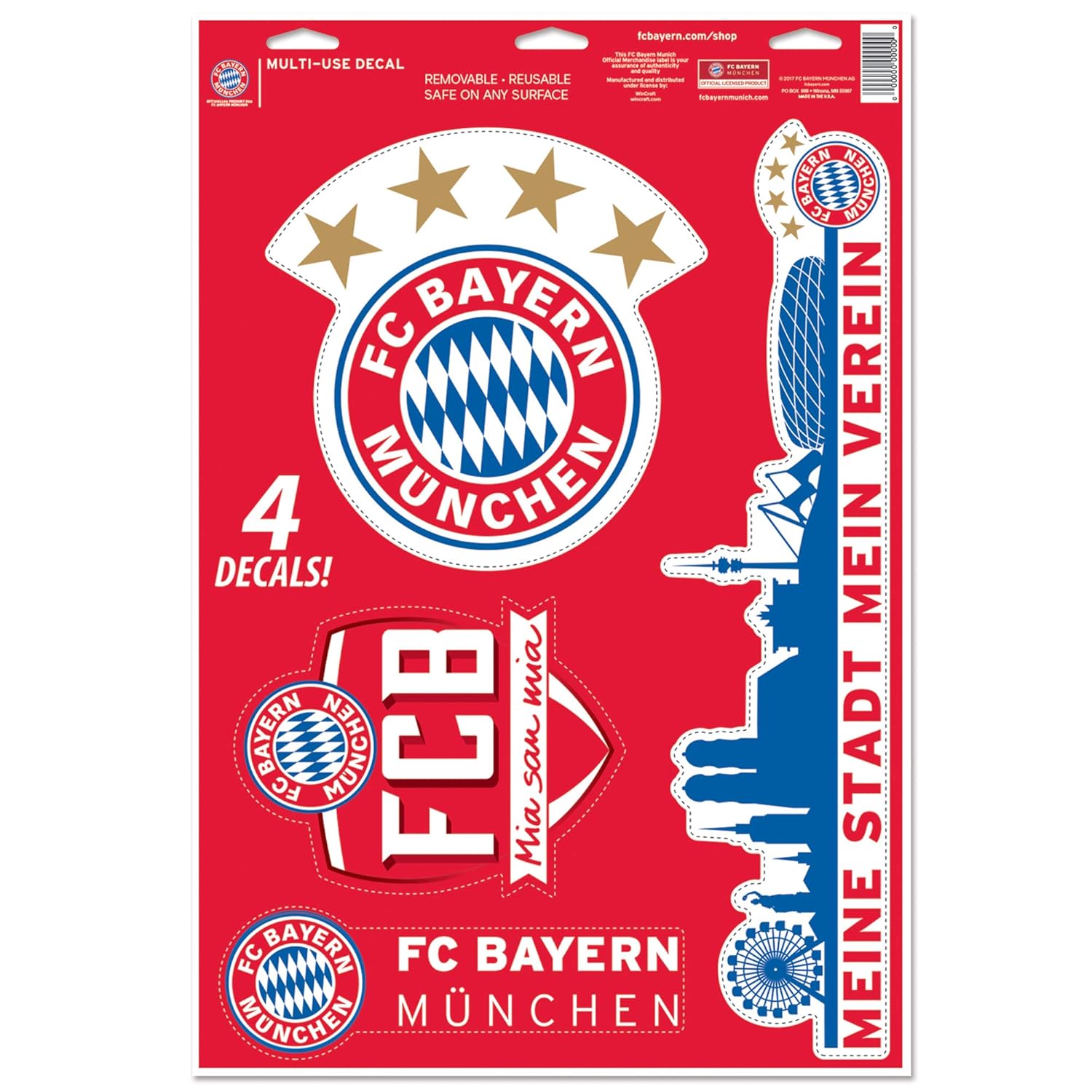 Bayern Munich FC | Set of 4 Licensed Decals | The Poster Alternative ...