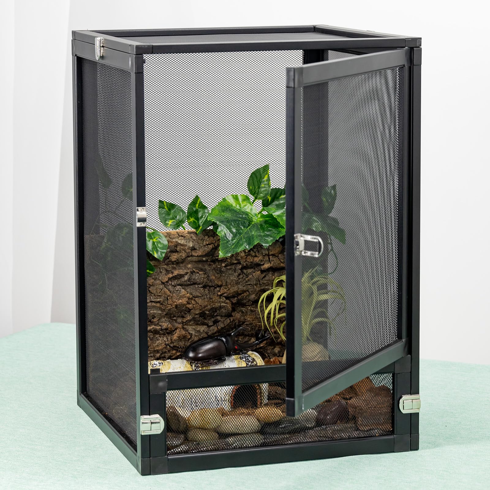 BINANO 13-Gal Detachable and Foldable Reptile Terrarium, 360 ...