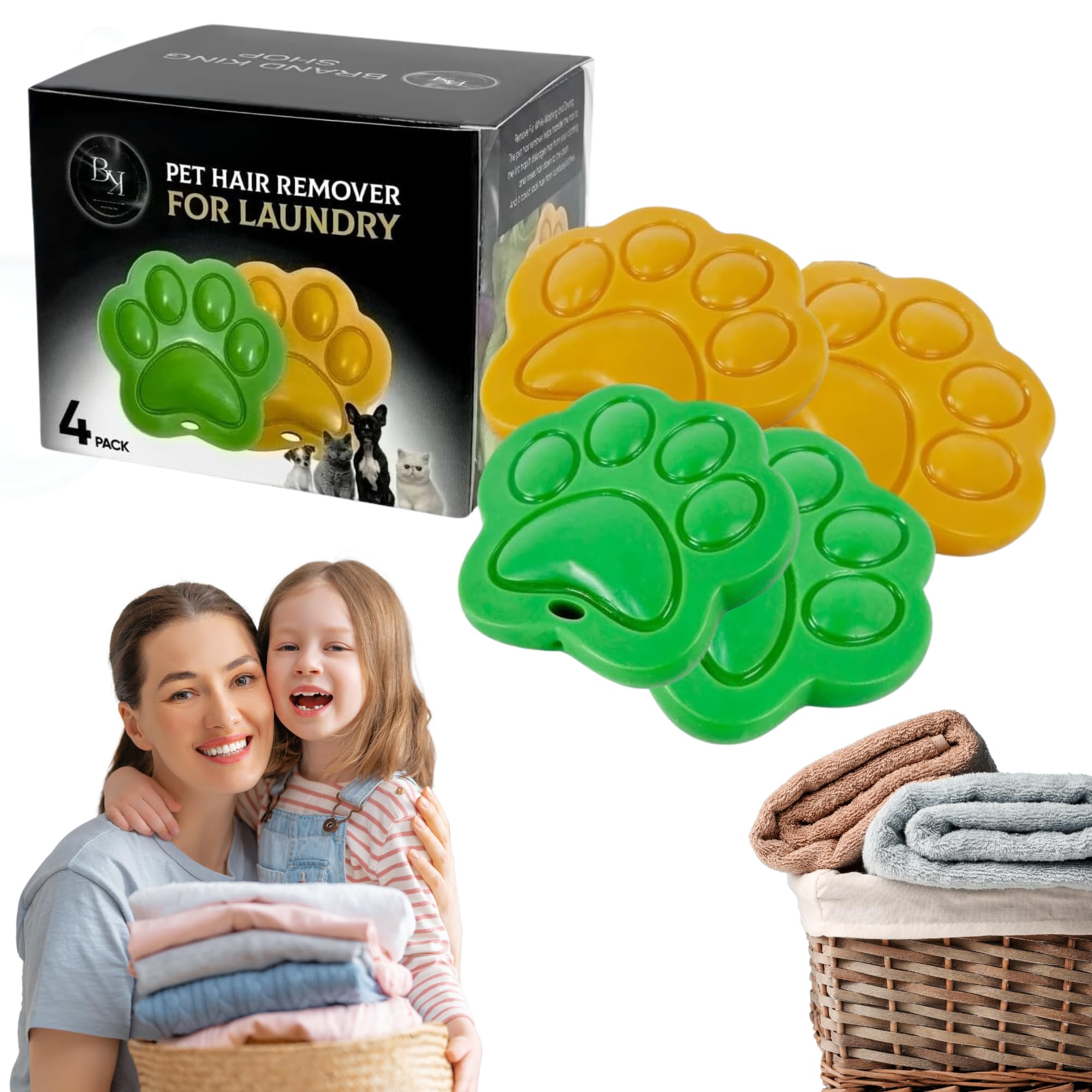 Amazon.com: BKS 4-Pack Pet Hair Remover for Laundry - Reusable TPR Lint & Hair Catcher, Non ...