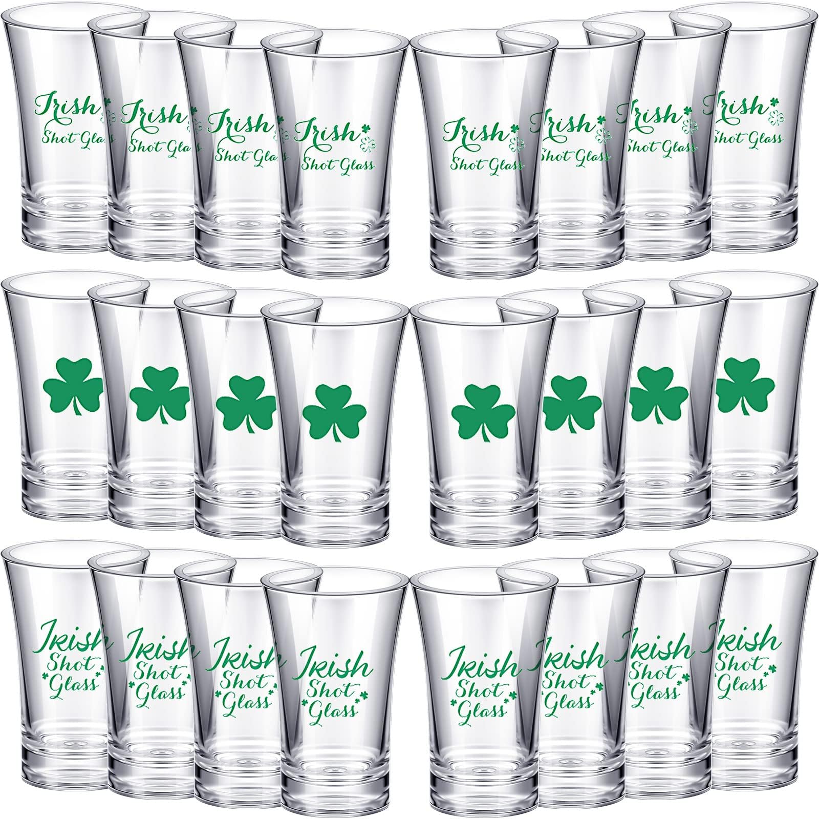 Amazon.com | Chuangdi Set of 24 Irish Gifts Shot Glasses 1.2 oz St ...