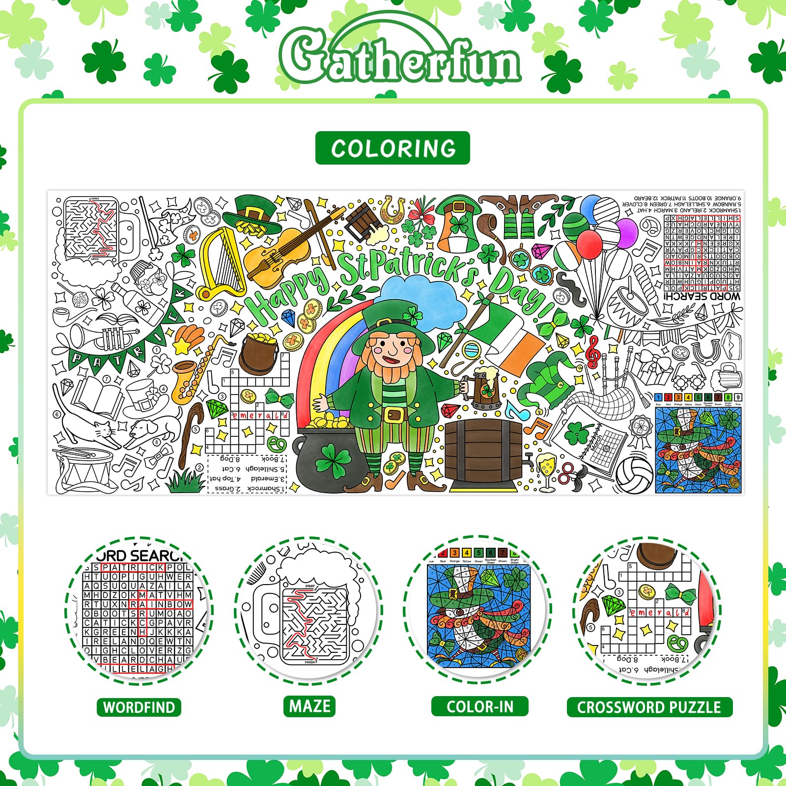 Snapklik.com : St. Patricks Day Coloring Poster For Classroom Wall ...
