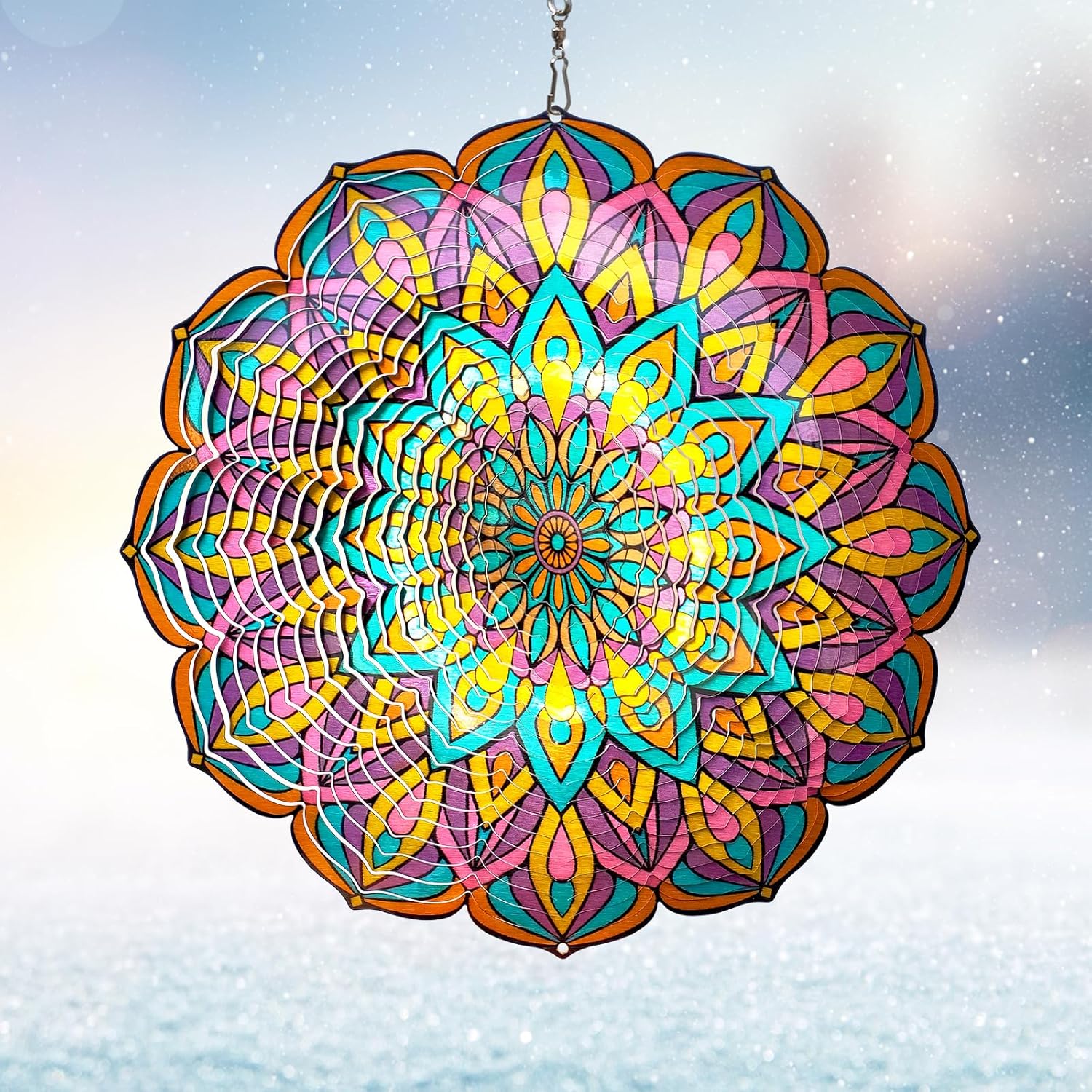 Amazon.com: Eiryhope Mandala Wind Spinner - Purple Tulip Design | 12 ...