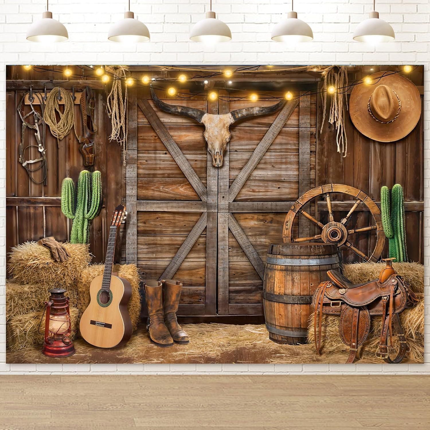 Amazon.com : Humkat Western Cowboy Backdrop Banner, 8X6FT Wild West ...