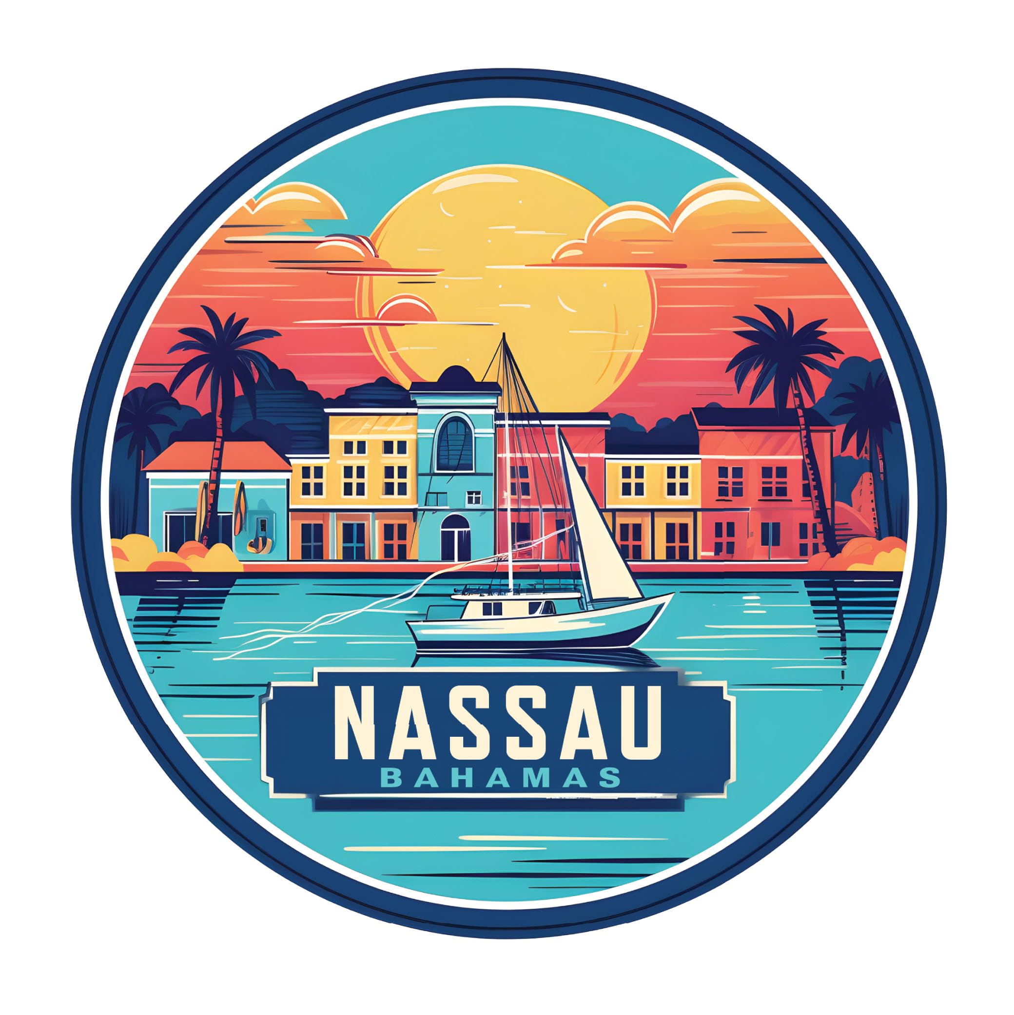 Amazon.com: Nassau The Bahamas Design A Souvenir Magnet 2-Inch : Home ...
