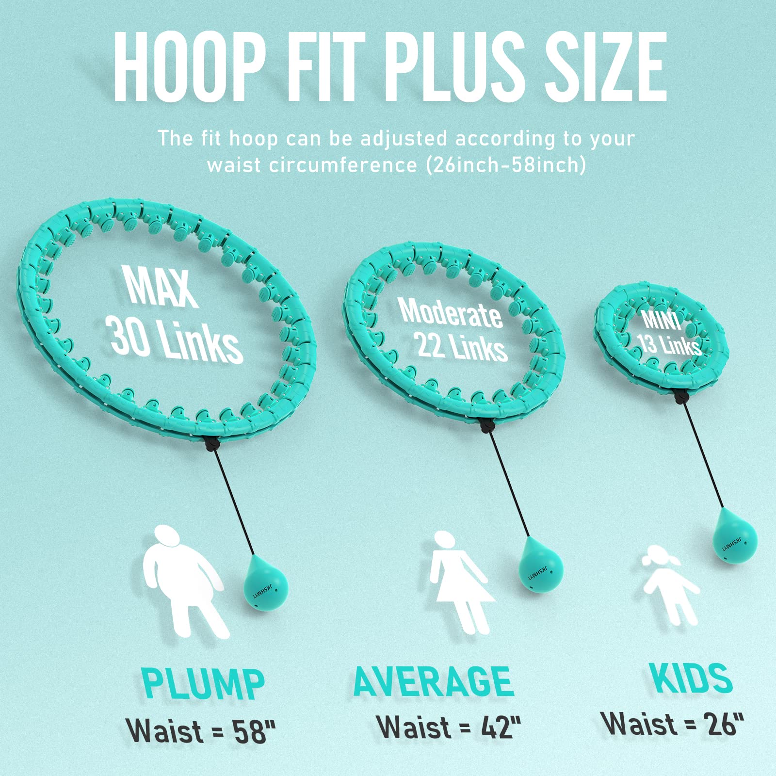 JKSHMYT Weighted Hula Circle Hoops for Adults Weight Loss, Infinity Fit ...