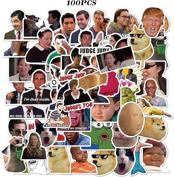 Amazon.com: Meme Stickers 100 pcs Funny Stickers Vinyl Waterproof ...