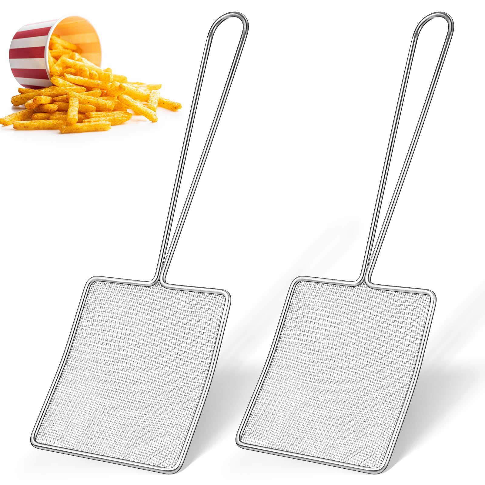 Amazon.com: Mumufy 2 Pcs Square Fryer Skimmer Oil Skimmer for Deep ...
