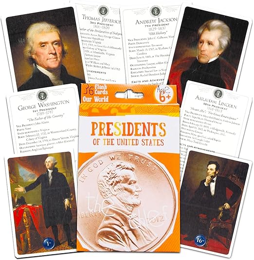 Amazon.com: Presidents of The United States Flash Cards - 36 Count ...