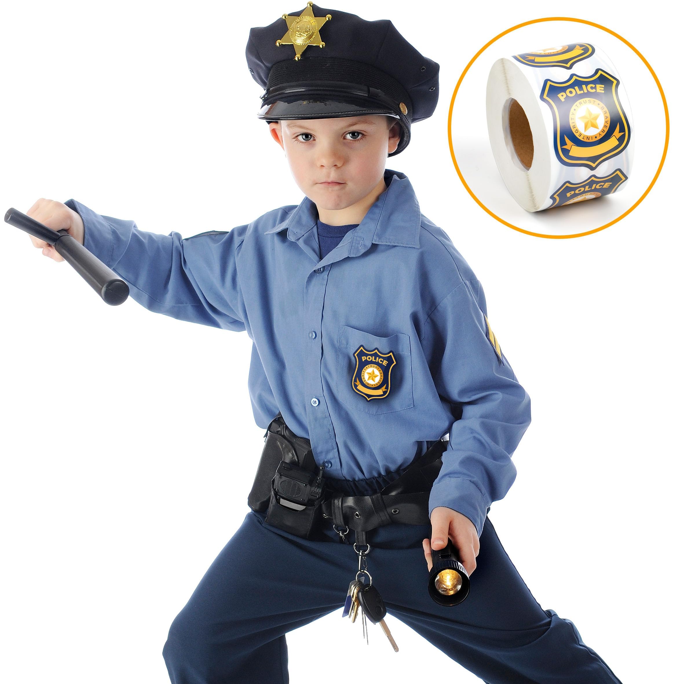 Snapklik.com : 600Pcs Police Badge Stickers For Kids Self Adhesive Name ...