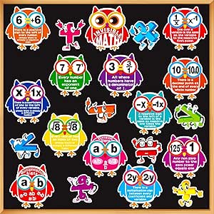 Math Bulletin Board Decoration Set Invisible Owls Classroom Bulletin ...
