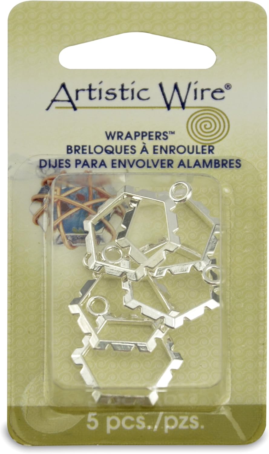 Amazon.com: Artistic Wire, Wrapper Hexagon Findings Nickel Free Silver ...
