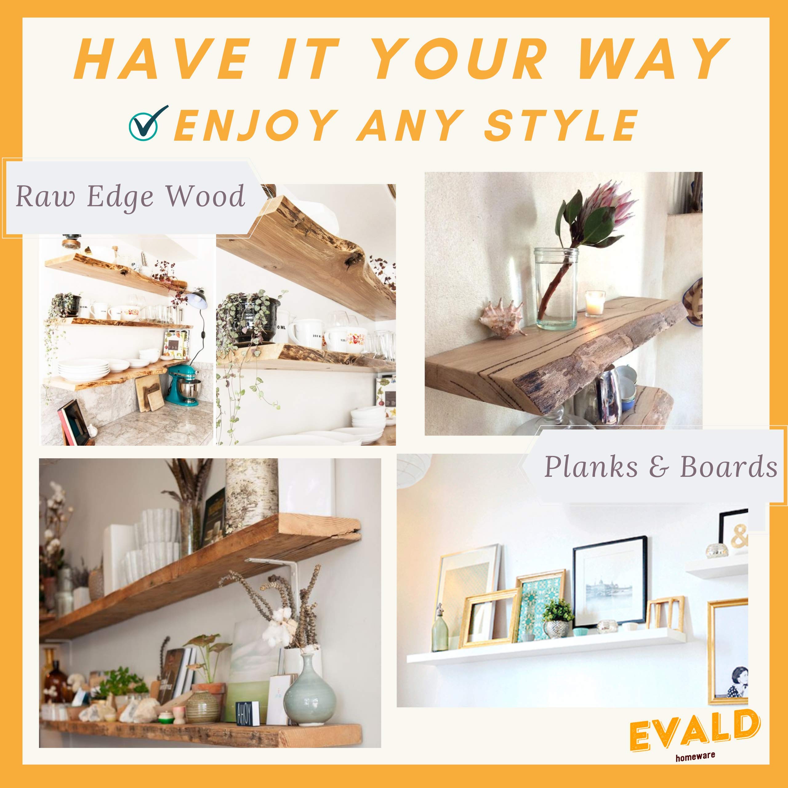 Buy EVALD The Heavy Duty Floating Shelf Hardware – Heavy Duty Floating ...