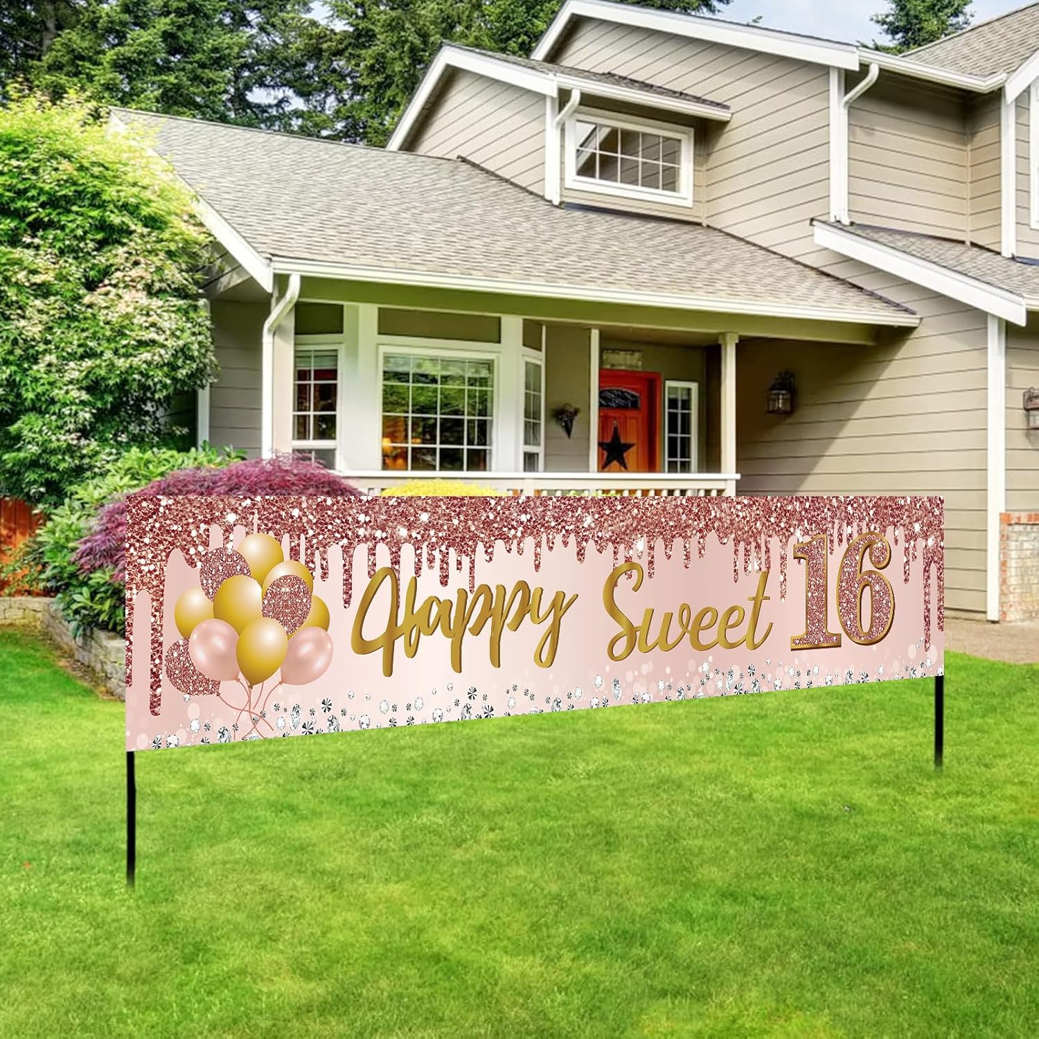 Amazon.com: Excelloon Sweet 16 Party Decorations for Girls, Pink Rose ...