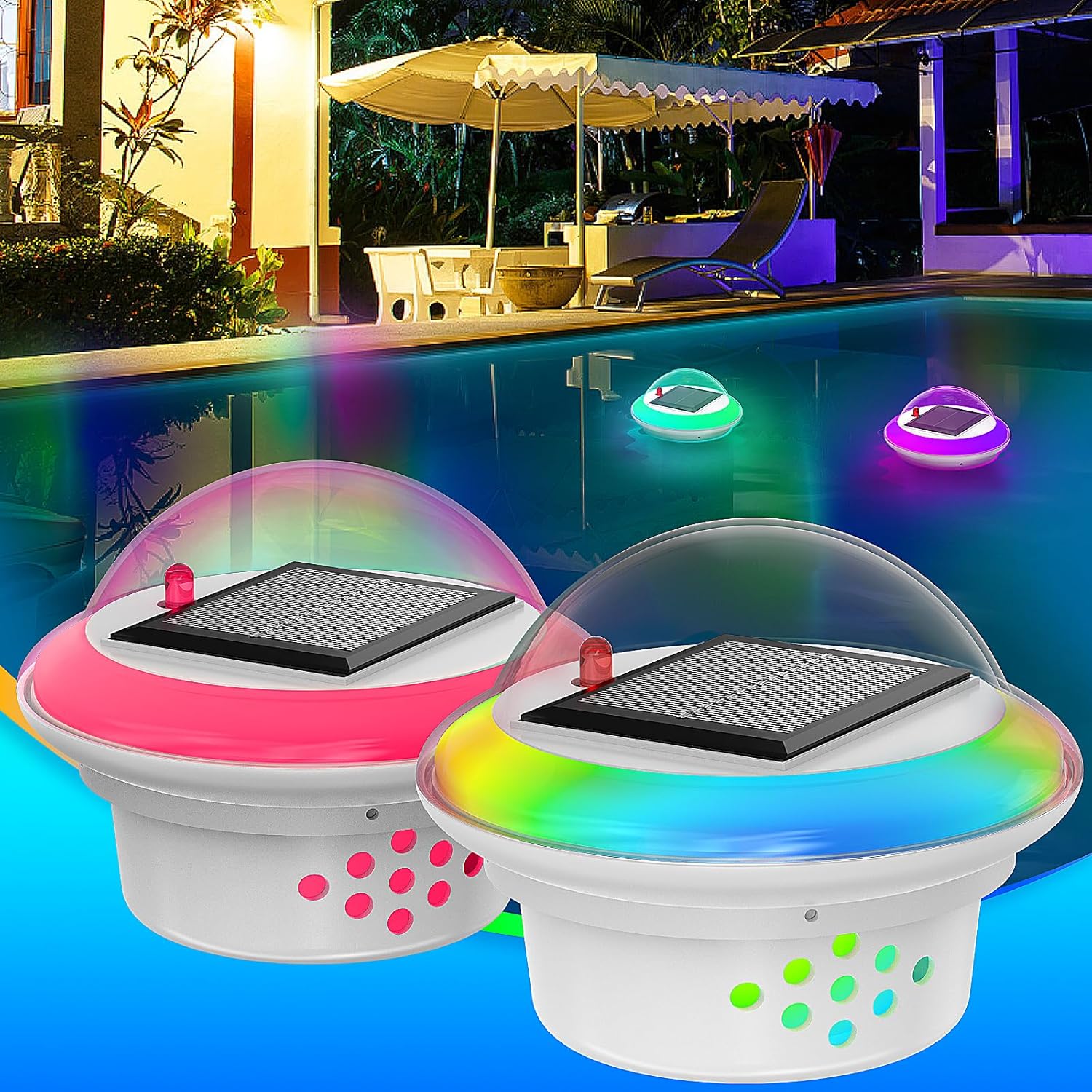 Amazon.com : LANUMIONG 2 Pack Solar Pool Chlorine Floater, with ...