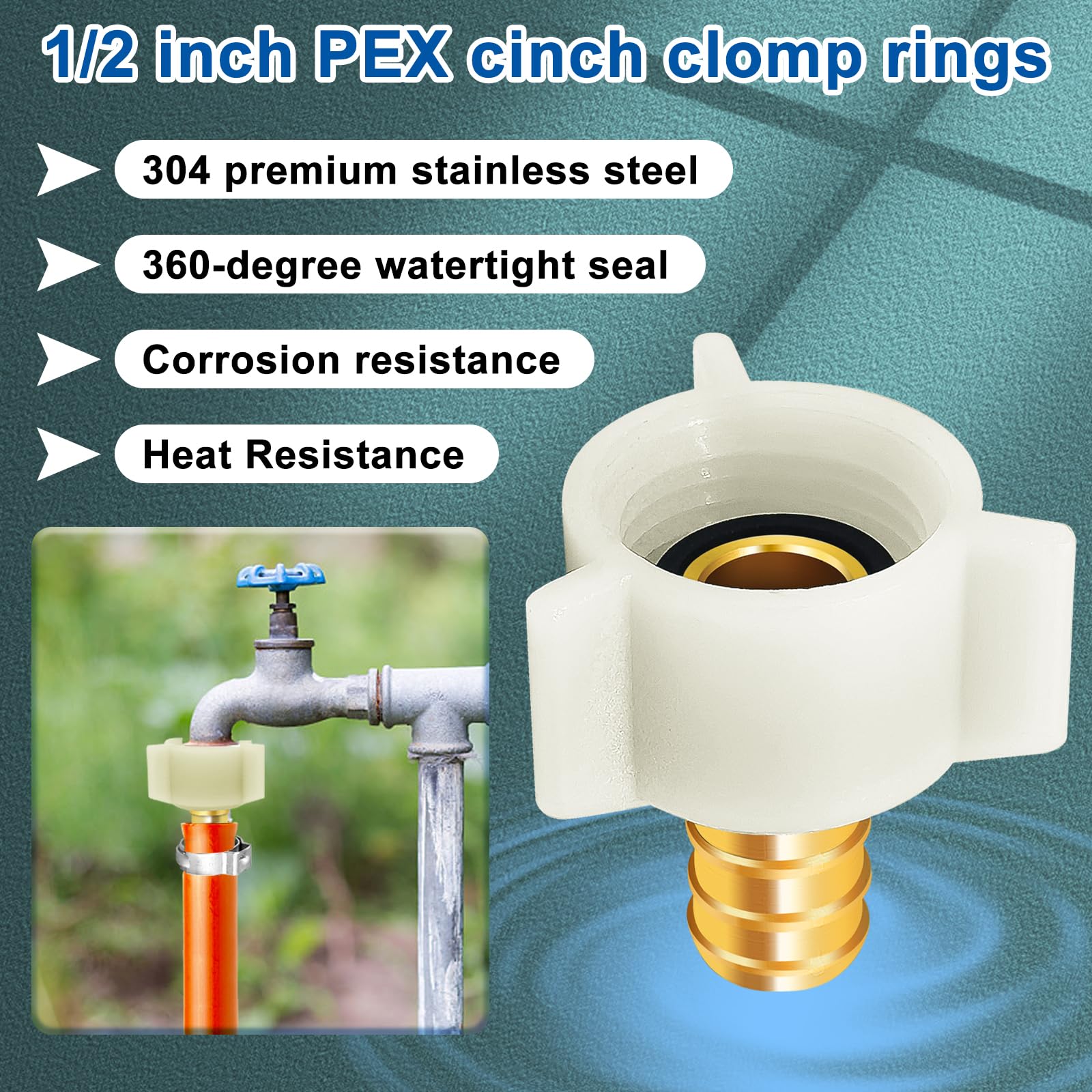 Snapklik.com : 6Pcs PEX Swivel Adapter, 1/2" Inch X 1/2" PEX Female NPT ...