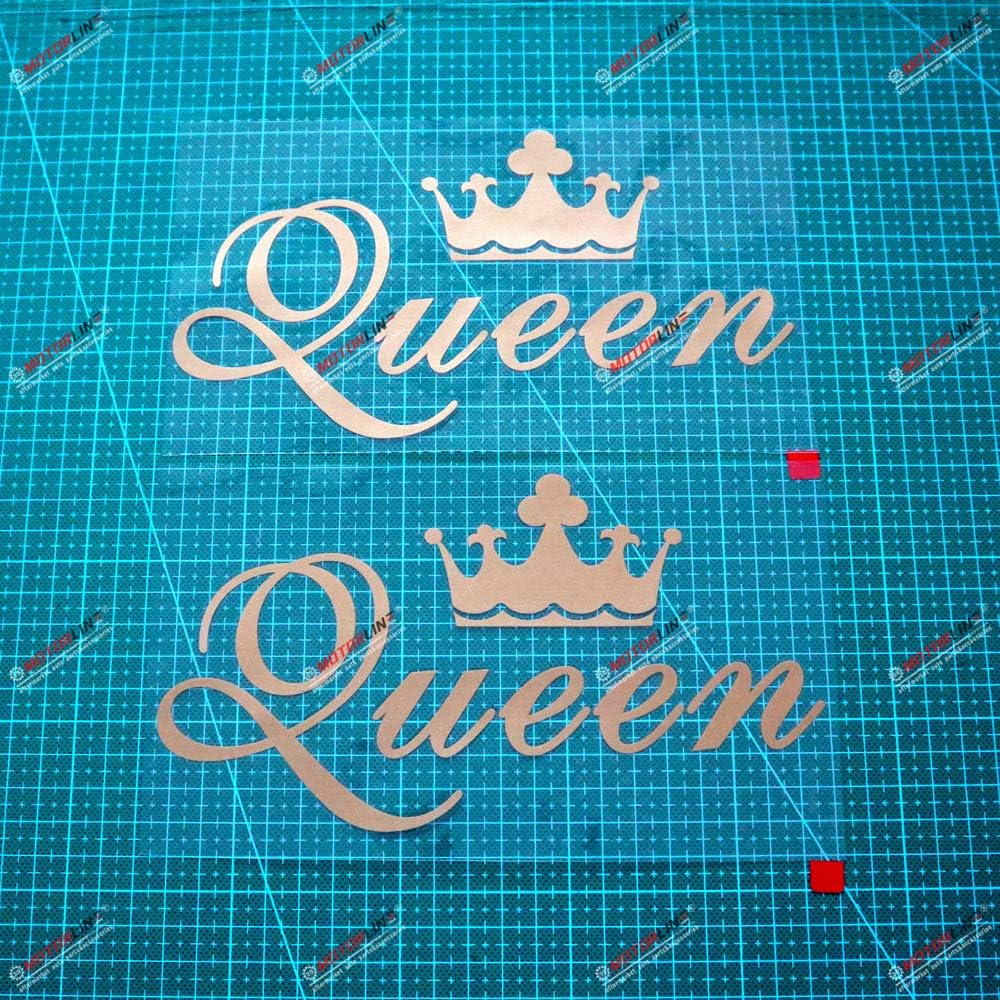 Amazon.com - 2X Gold 8'' Queen Crown Decal Sticker Car Vinyl no bkgrd ...