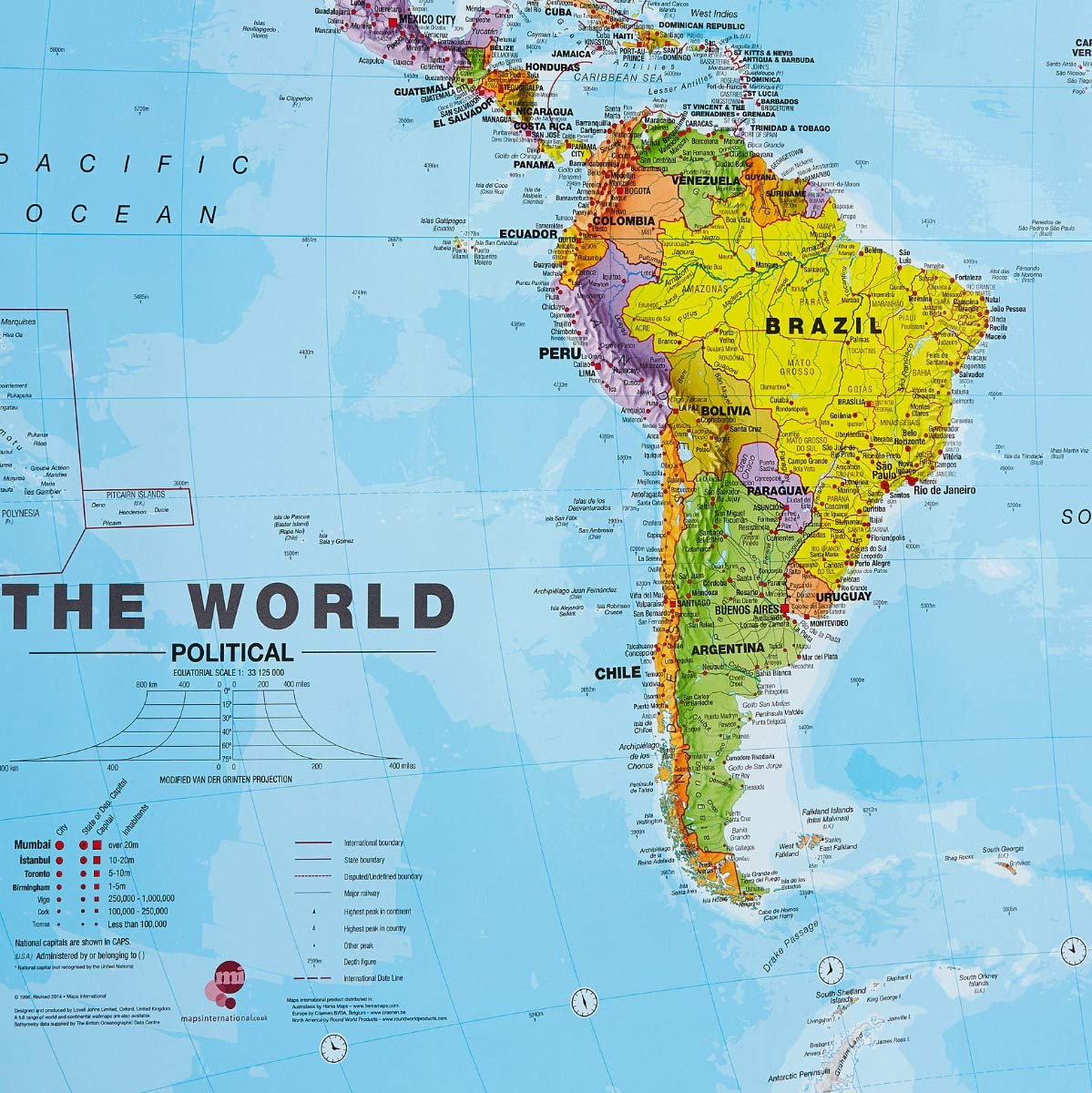 Buy Large World Wall Map (political) - Paper with front sheet ...