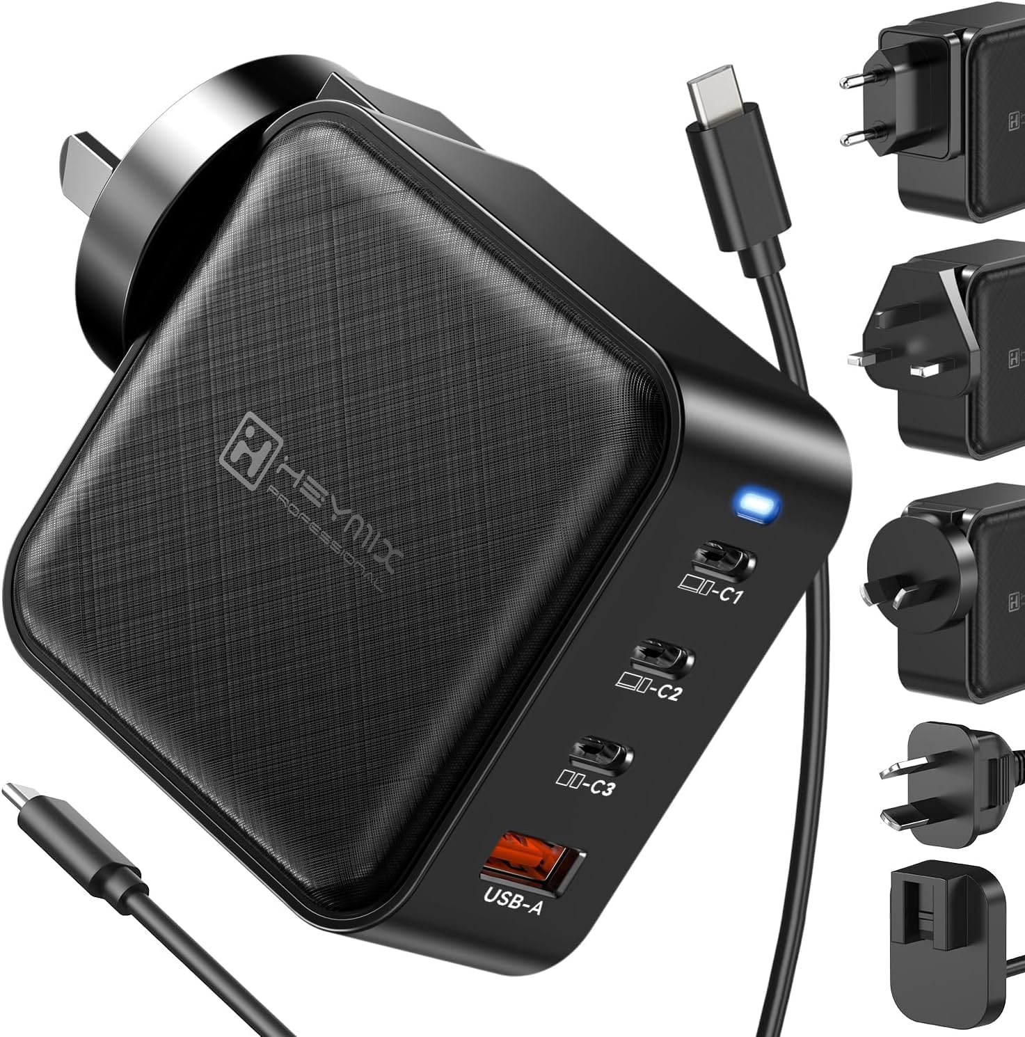 HEYMIX 100W USB-C GaN Charger, 100W USB C Travel Charger, USBC Laptop ...