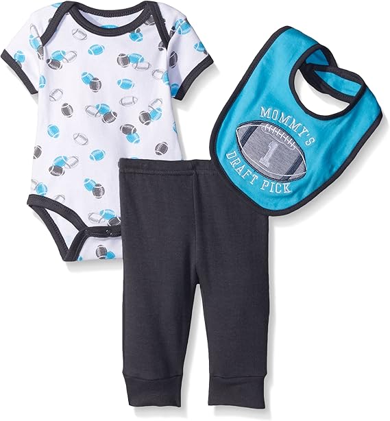 Amazon.com: Bon Bebe Baby Boys' 3 Piece Set with Bodysuit Bib and Turn ...