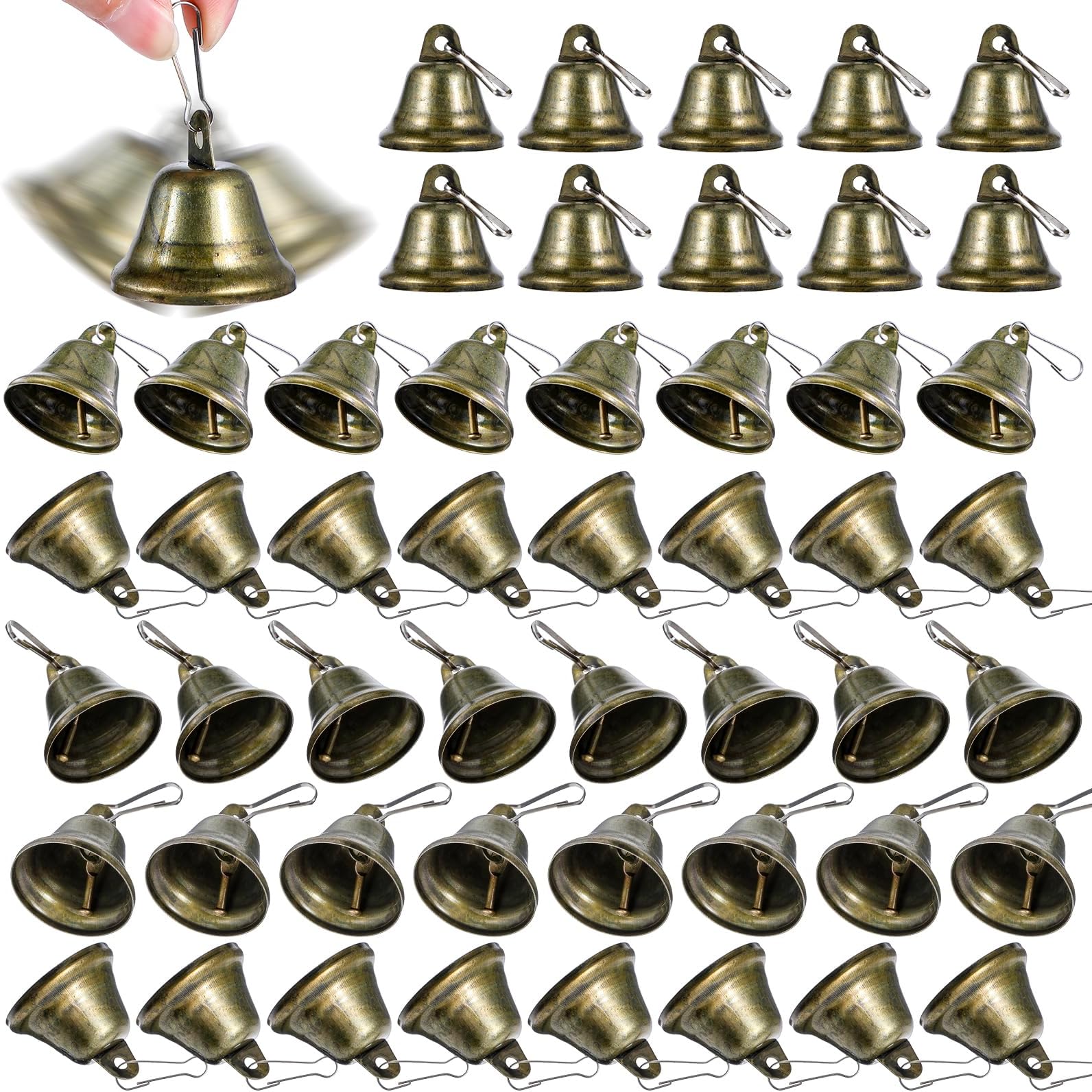 Amazon.com: 50 Pcs Craft Bells - Bronze & Brass Jingle Bells with ...