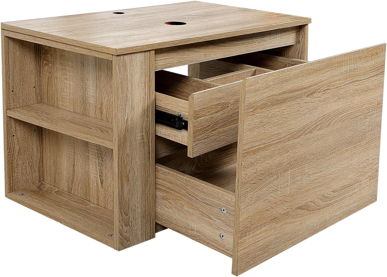30-inch Floating Bathroom Vanity, Natural Color Wall Mounted Bathroom ...