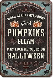 Amazon.com: Retro Metal Tin Sign 8 X 12 Inches Halloween Sign When ...