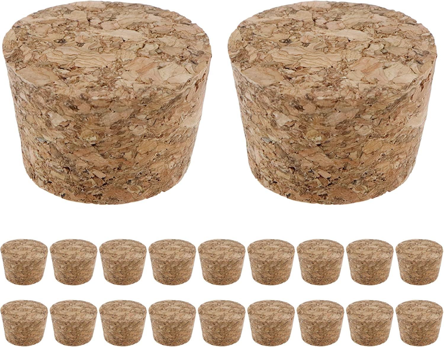 Amazon.com: Curqia 20pcs Tapered Cork Natural Cork Stoppers Soft Wood ...