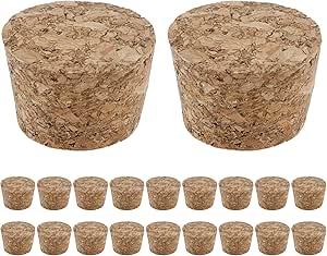 Amazon.com: Curqia 20pcs Tapered Cork Natural Cork Stoppers Soft Wood ...