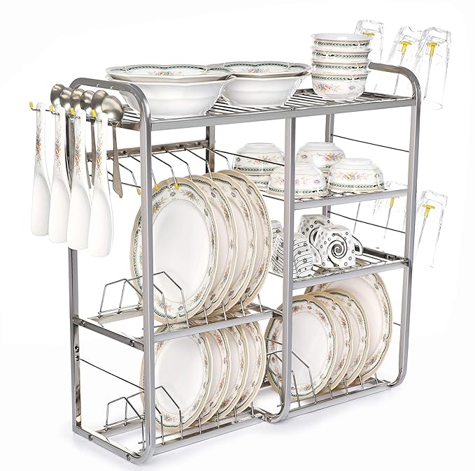 Buy Home Creations 24inch Wall Mount Kitchen Dish Rack Plate Stand ...