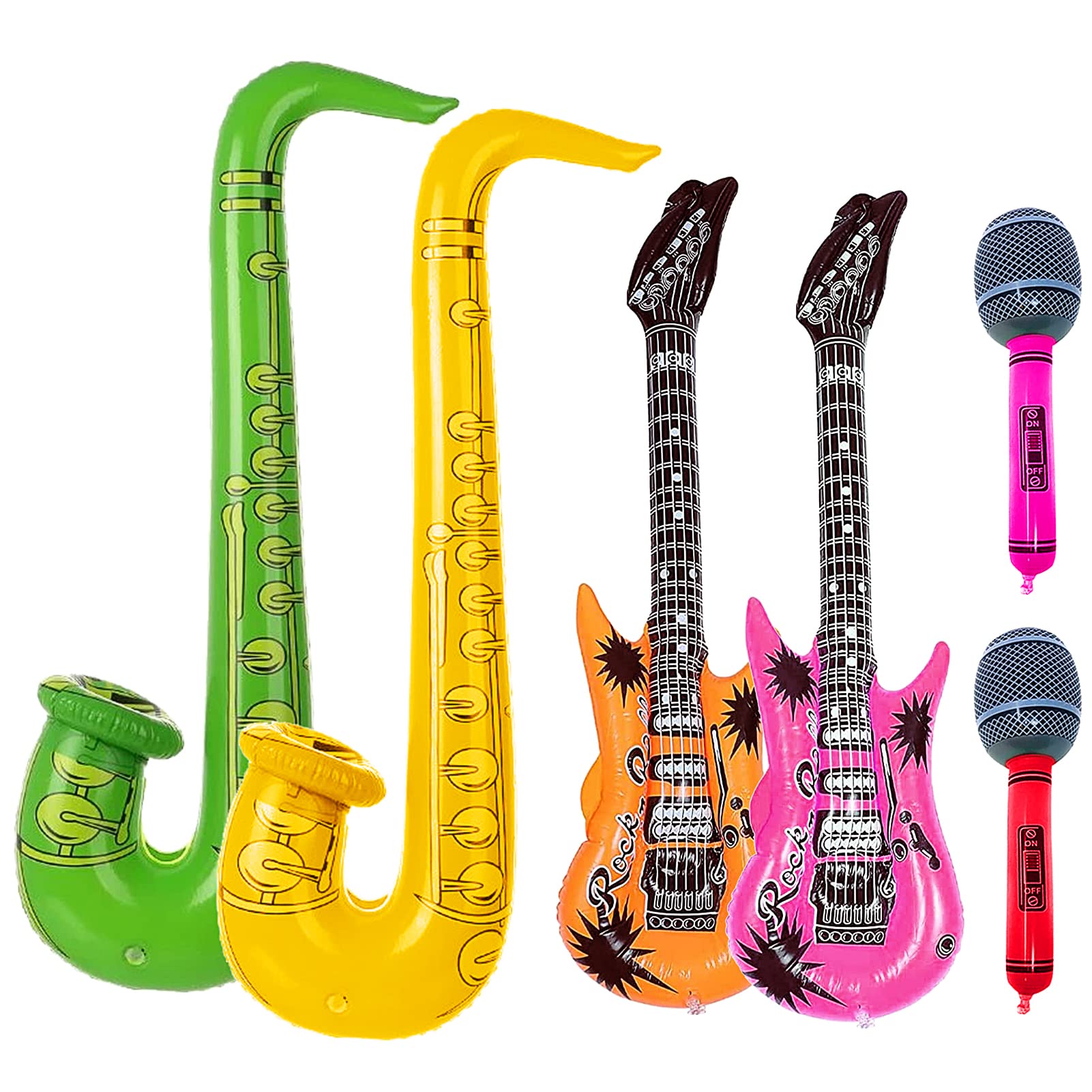 6PCS Inflatable Musical Instruments Balloons Inflatable Guitar ...