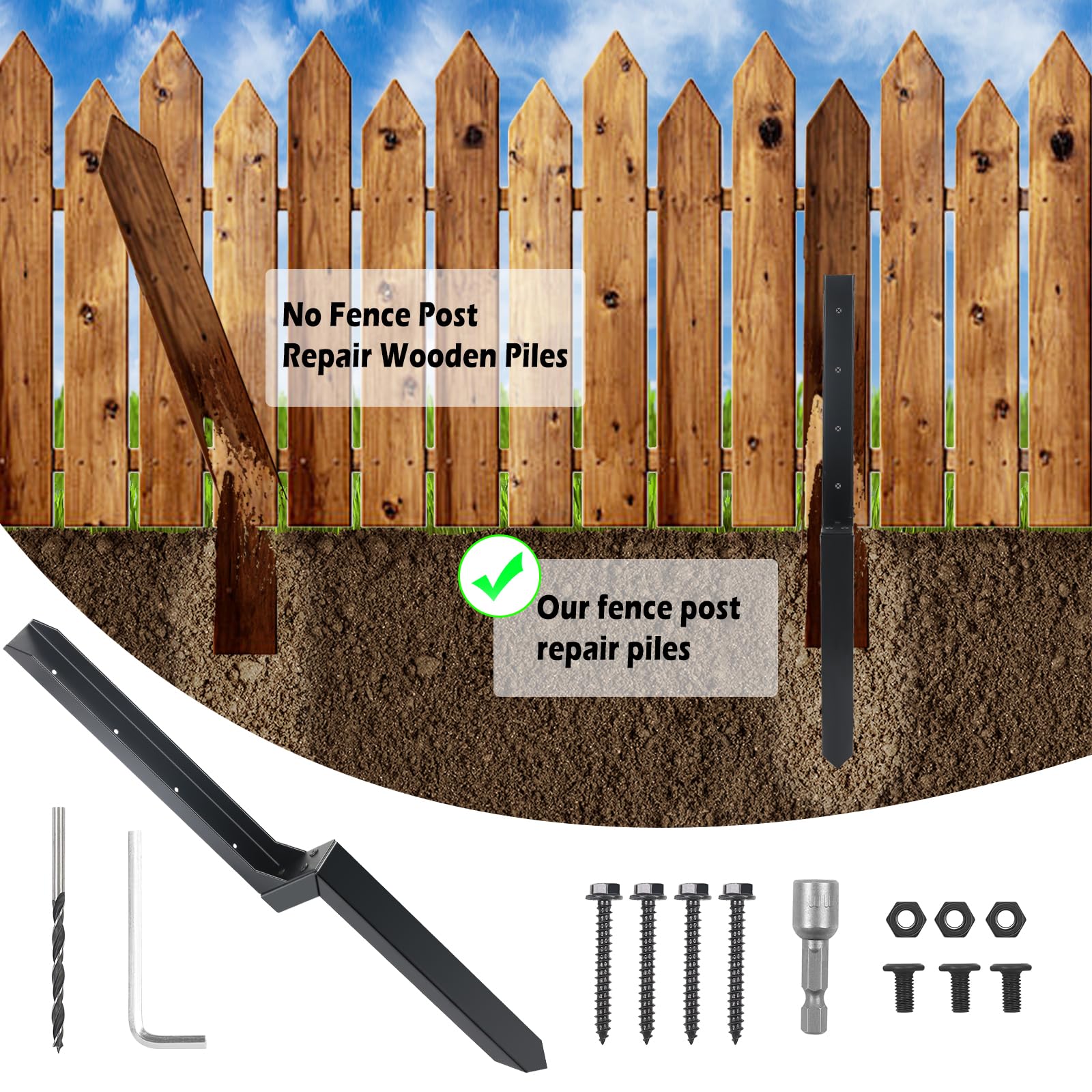 Wood Steel Fence Post Brackets Metal Post Base Bracket For Wood Post