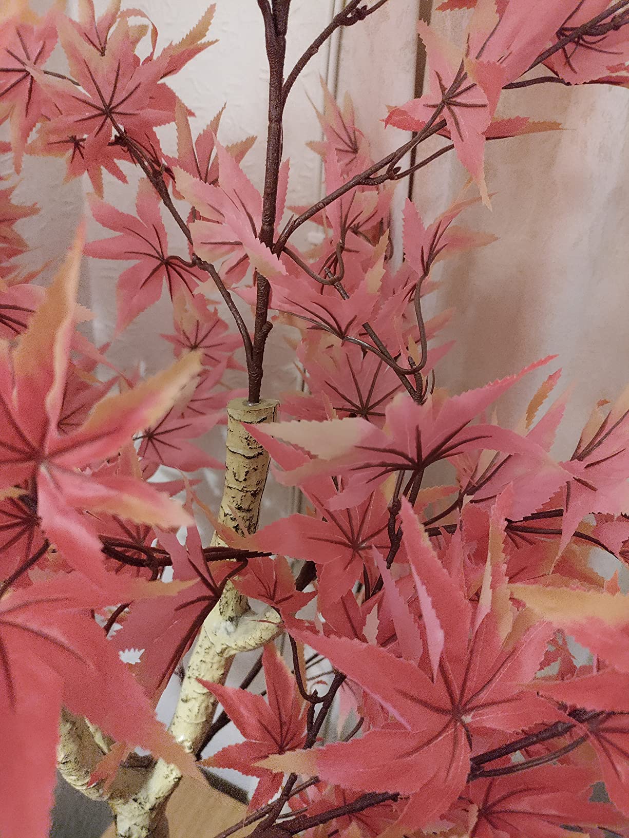 HOMCOM Decorative Artificial Plant, Red Maple Tree, Fake Plant for Home ...