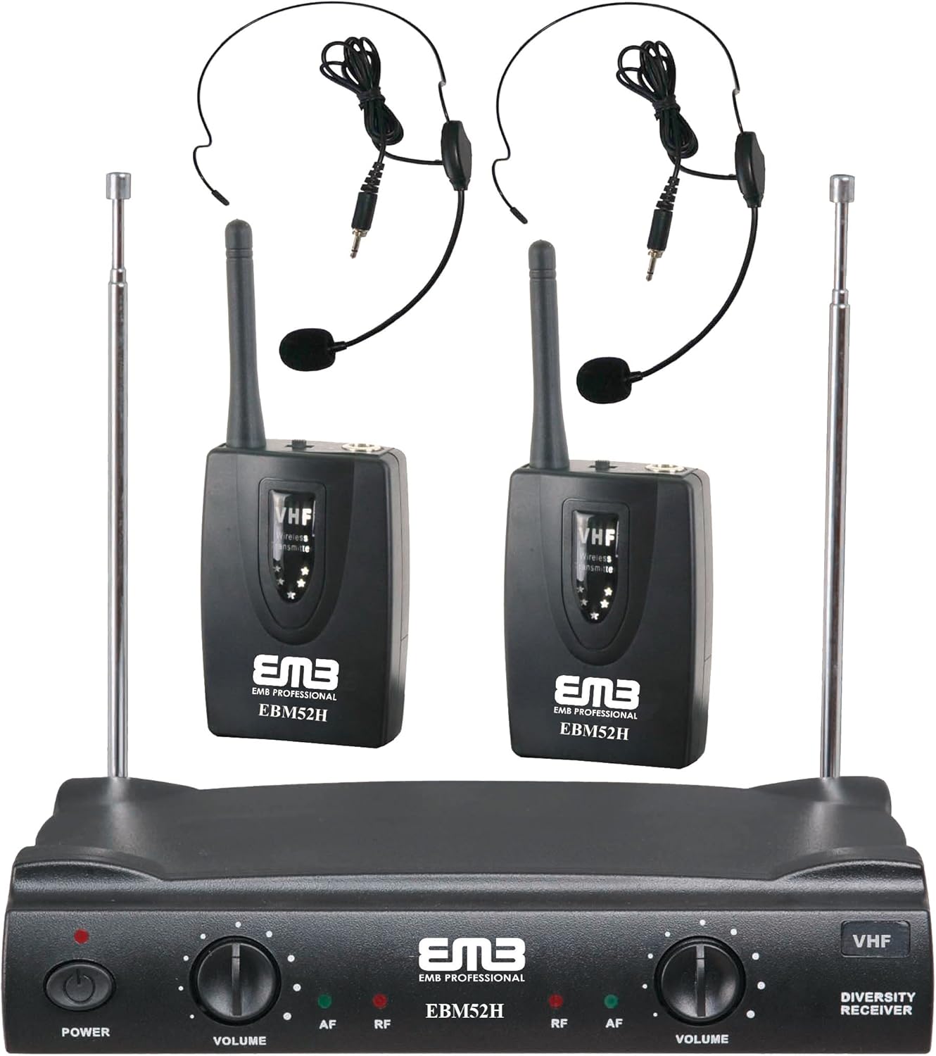 Amazon.com: EMB VHF EBM52H Professional Dual Wireless Headset ...