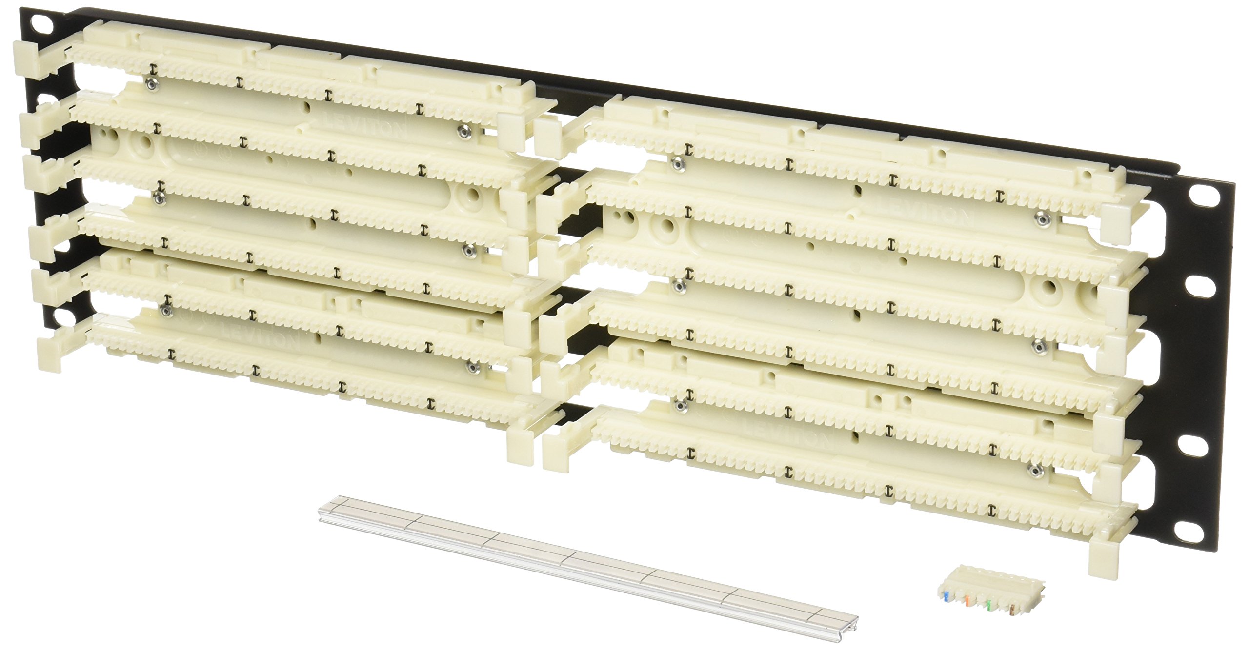 Leviton 41DBR-3F4 GigaMax 5E 110-Style Wiring Block, Rack Mount Kit ...