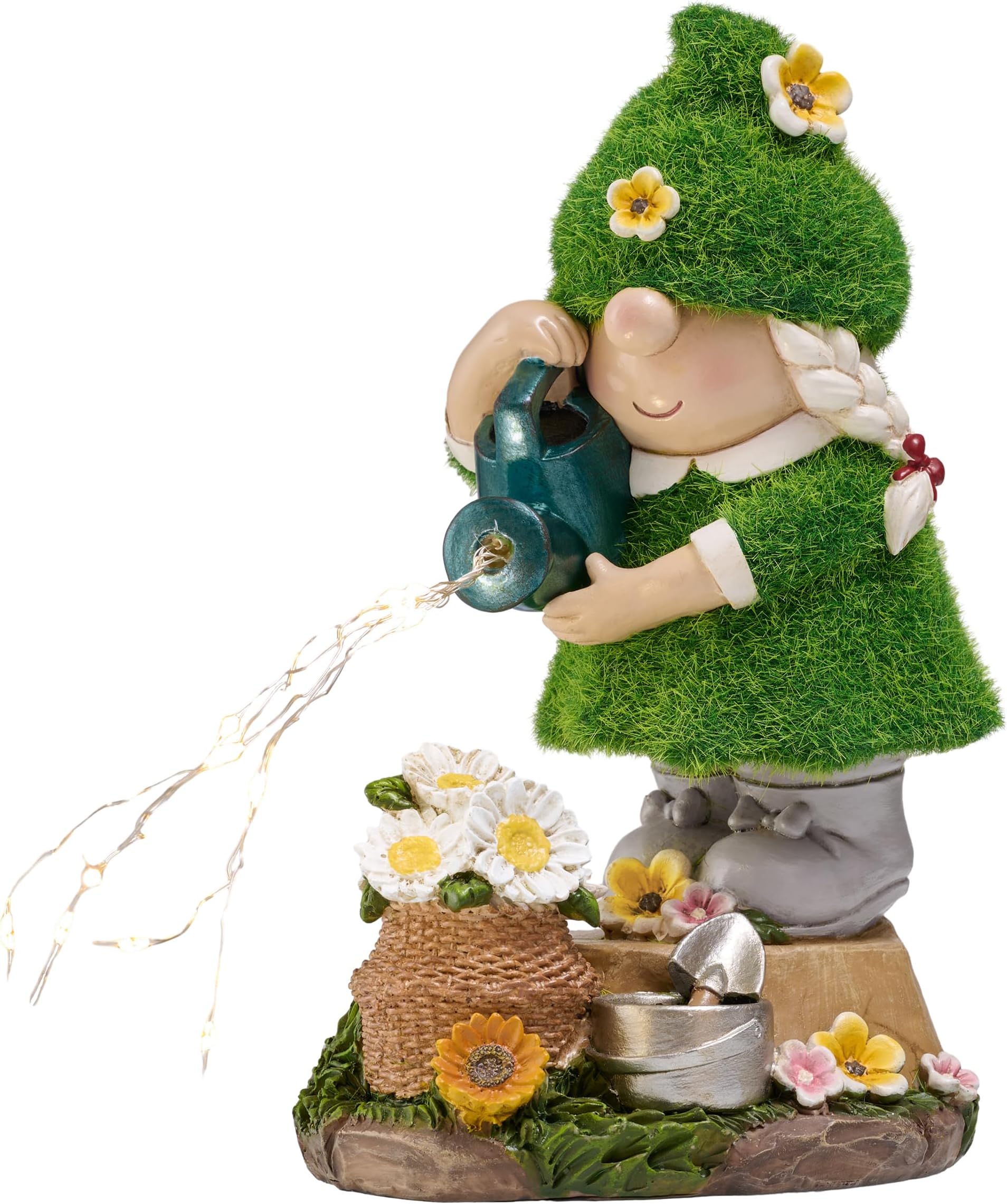 Amazon.com: TERESA'S COLLECTIONS Garden Gnome with Solar Outdoor Lights ...