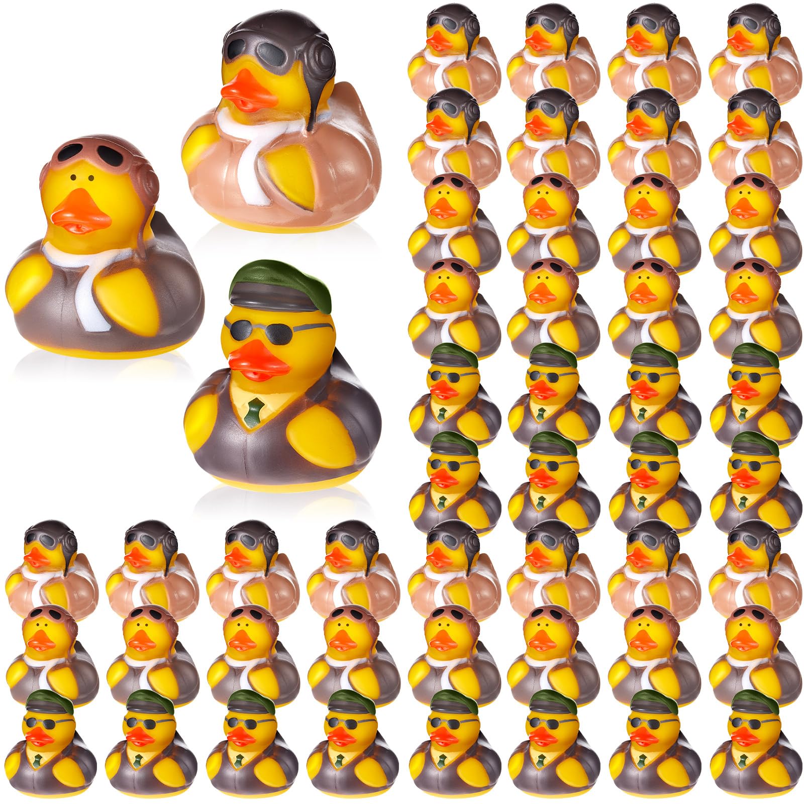 Amazon.com: DEEKIN 50 Pcs 2 Inch Pilot Rubber Ducks Military Ducks ...