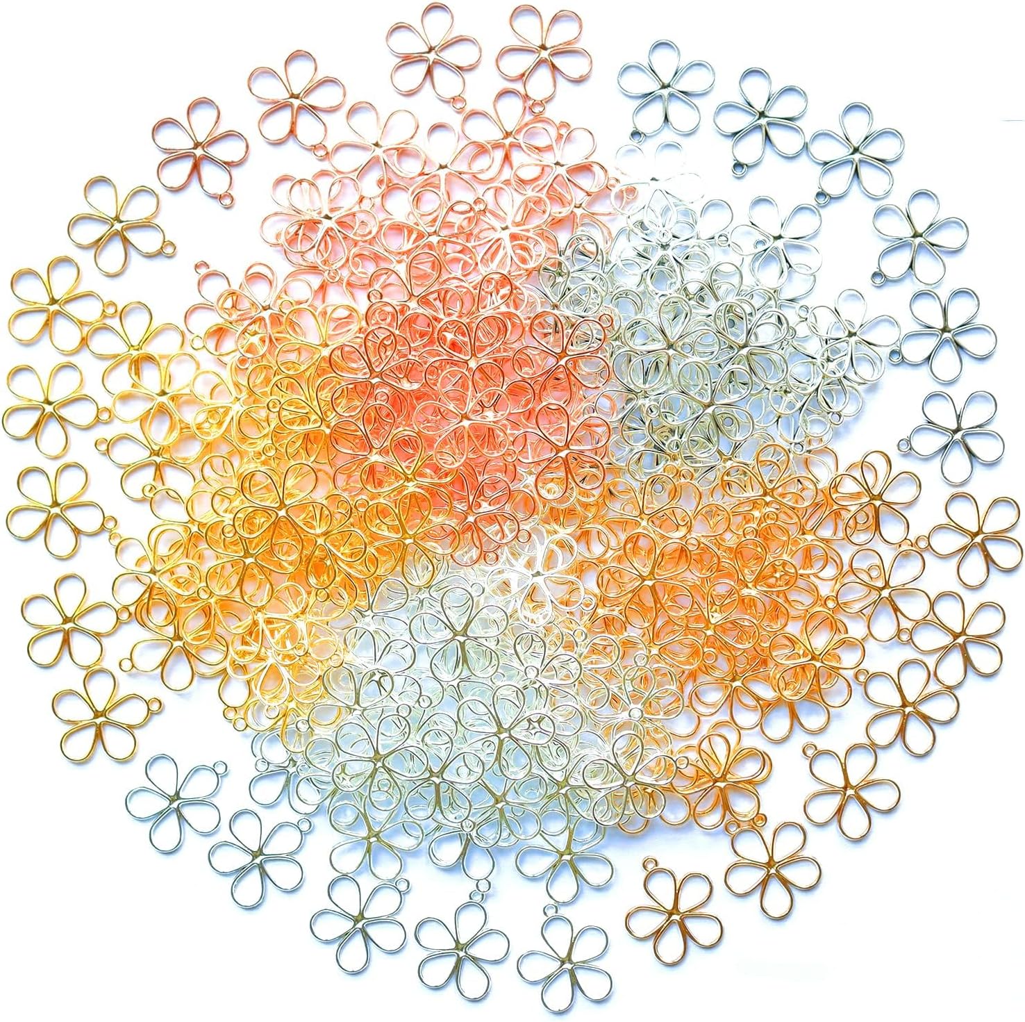 Amazon.com: 20pcs Rose Golden Butterfly Shape Open Back Bezel Pendants ...