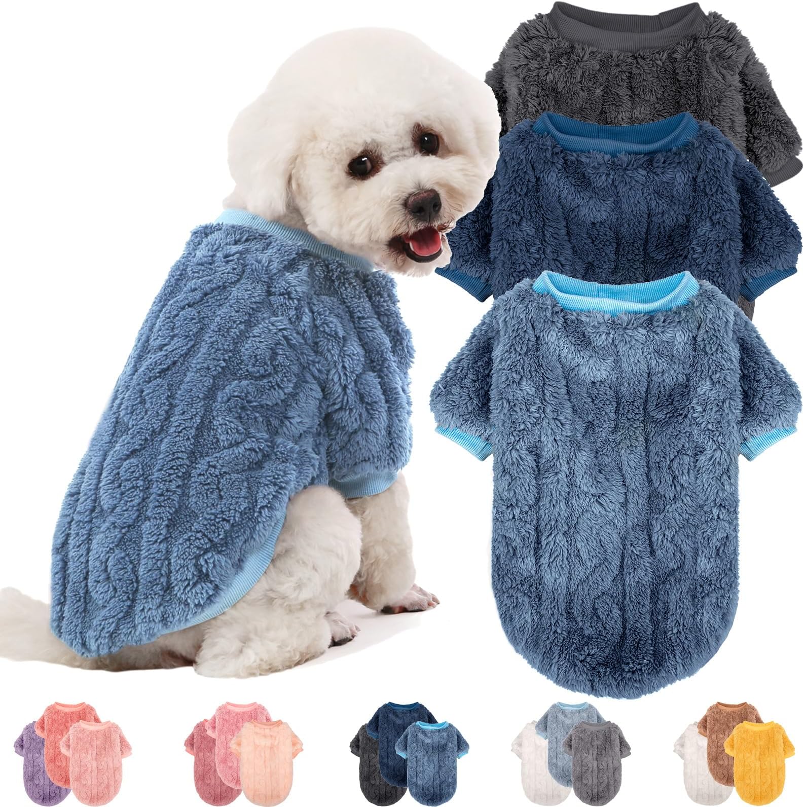 Amazon.com : FabriCastle Dog Sweater, Pack of 3, Dog Clothes, Dog Coat ...