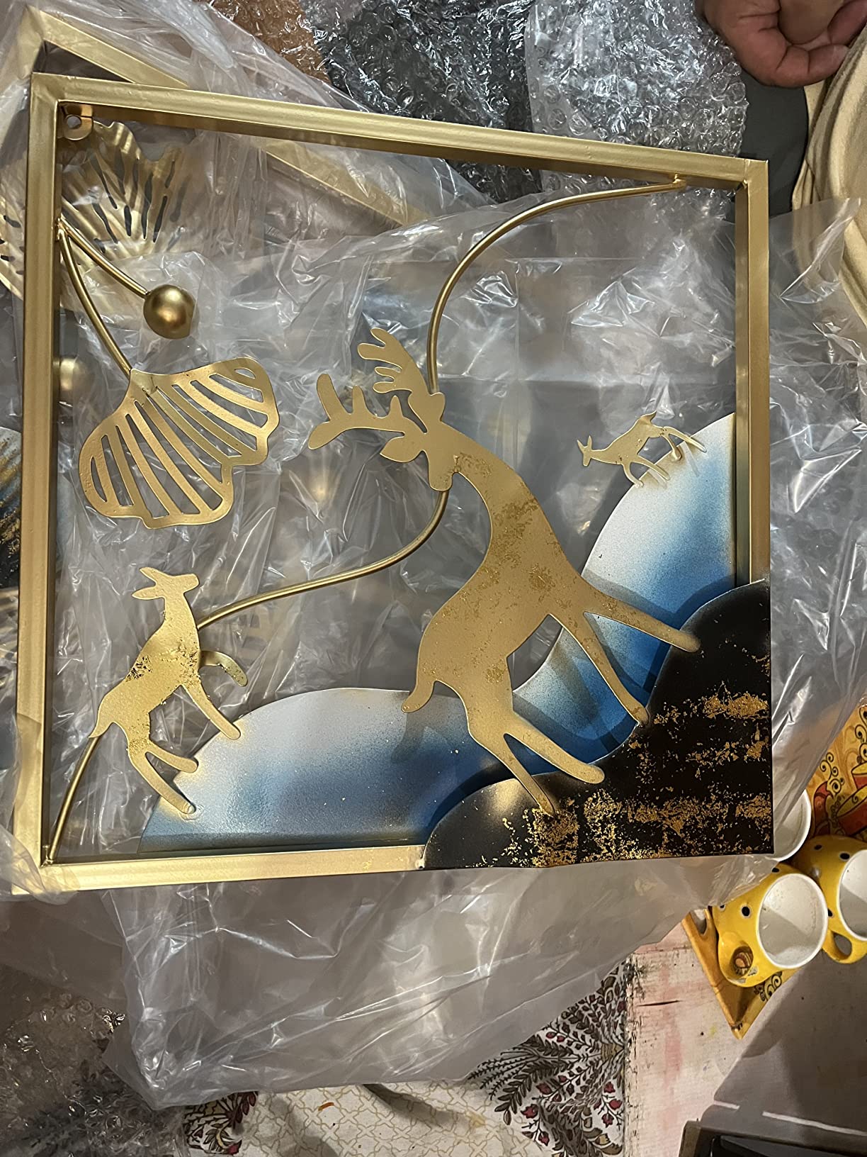 Zen IMPEX Metal Deer Frame Design Wall Art [Size 60x24 inch ...