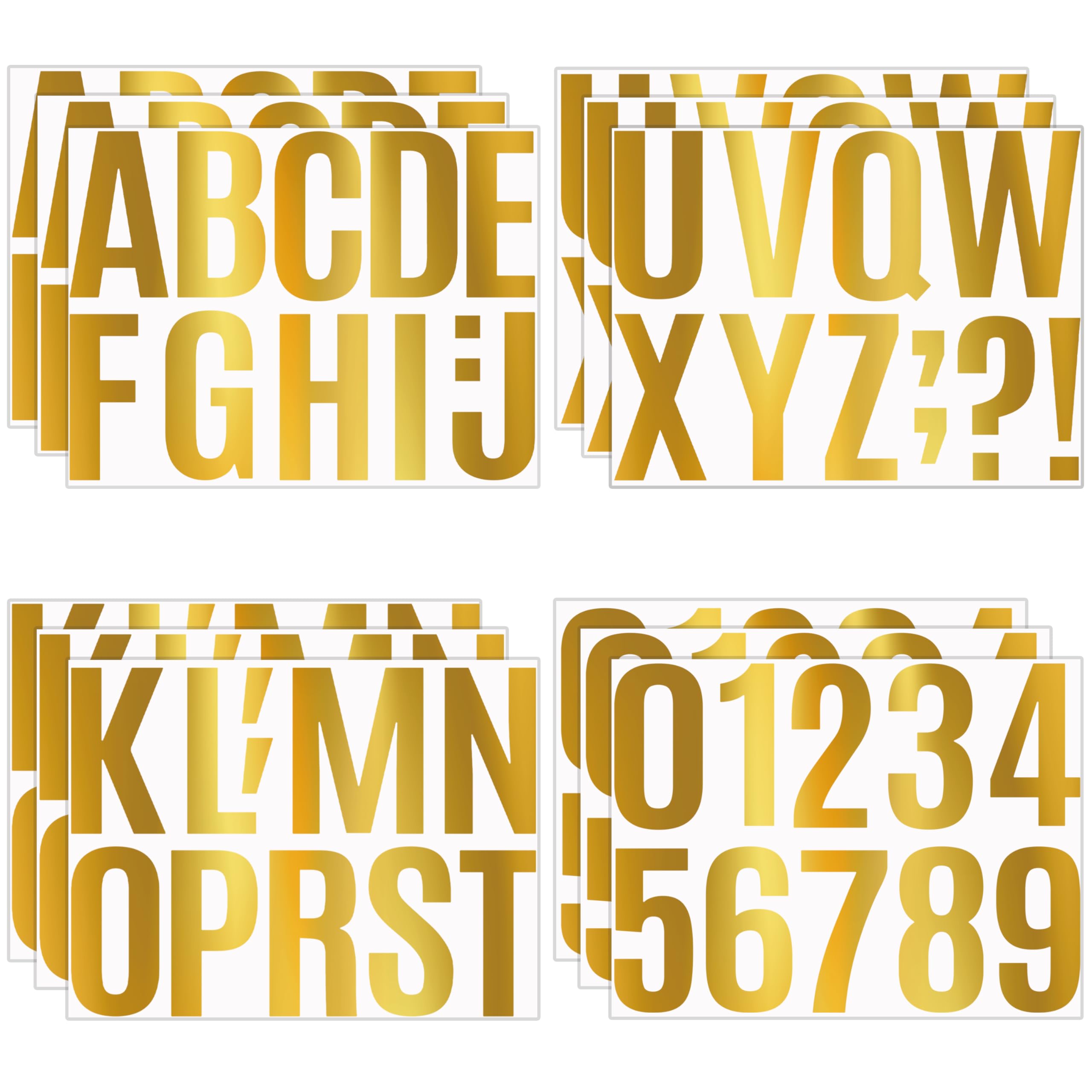 Amazon.com: 4 Inch Large Vinyl Letter Stickers Gold 14 Sheets Alphabet ...