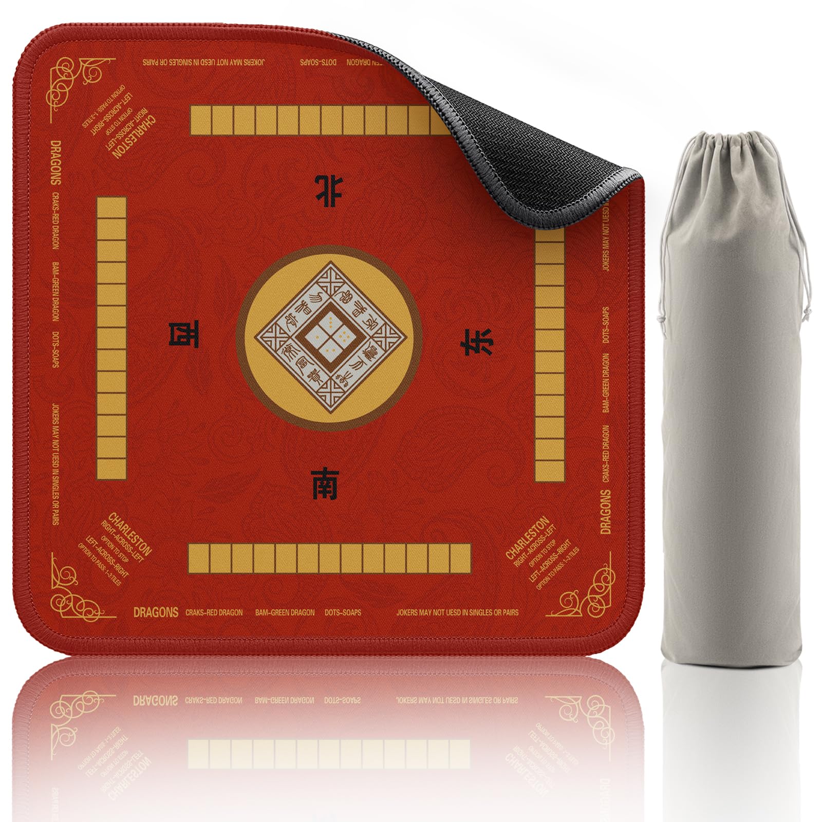 Amazon.com: 2F22E Mahjong Mat with Rules Card, Noise Reduction Non-Slip ...