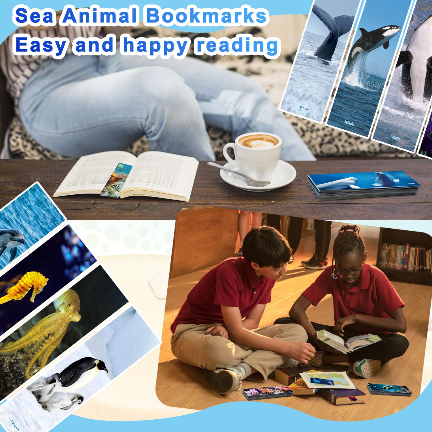 Snapklik.com : 60PCS Sea Animals Bulk Bookmarks For Kids,60 Species ...