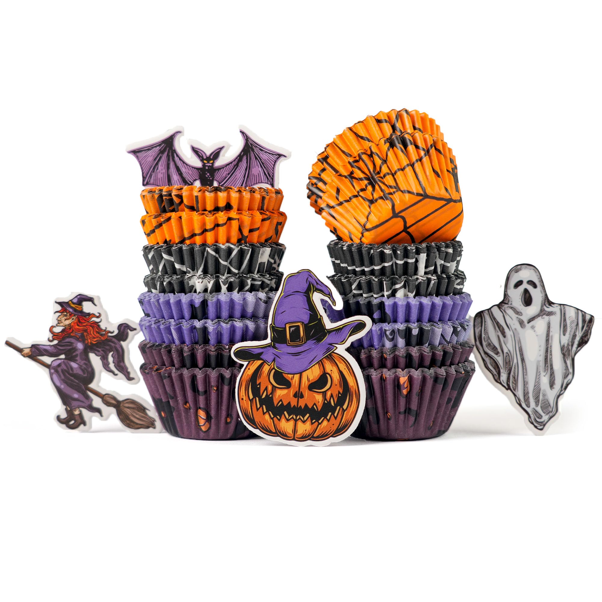 Amazon.com: Bake Choice 400 pcs Halloween Mini Cupcake Liners with 12 ...