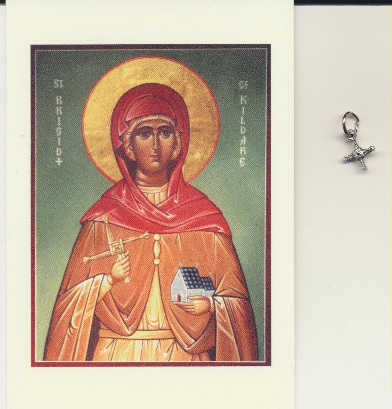 Amazon.com: Saint Brigid Holy Card and Cross Charm with Velour Bag ...