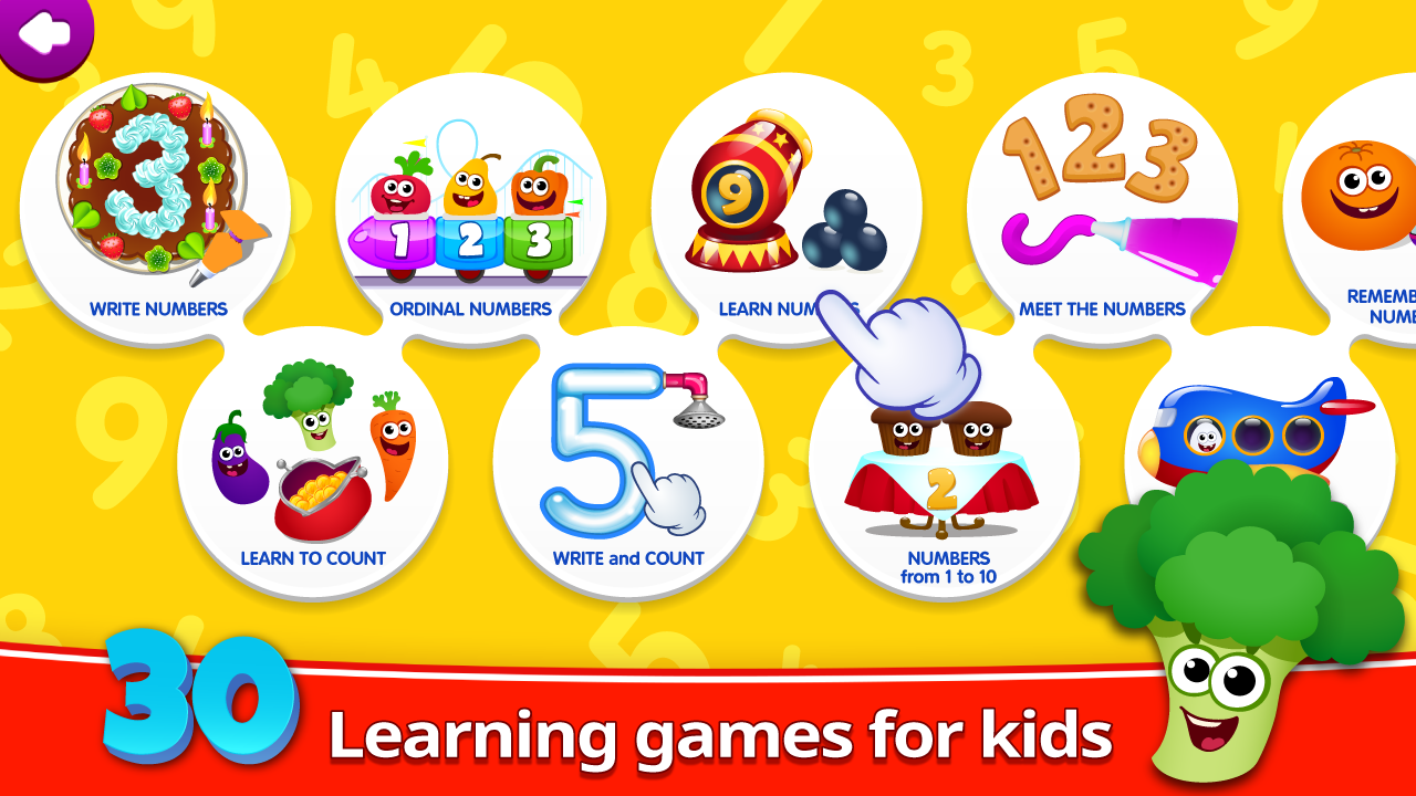 Funny Food Number Games! FREE games for kids: learn to write numbers ...